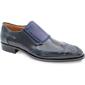Mezlan Wingtip Slip-on Shoe - Blue