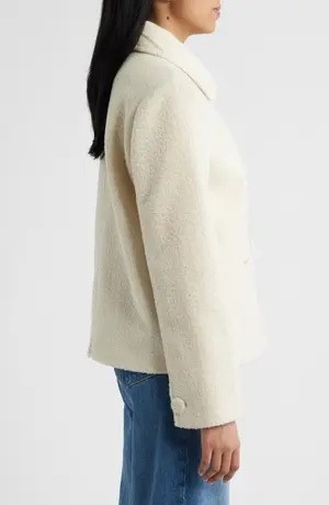 Bernardo Short Bouclé Coat - Cream