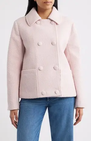 Bernardo Short Bouclé Coat - Pink