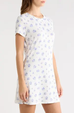 Honeydew Intimates Blissful Pointelle Sleep Dress - White Ditsy