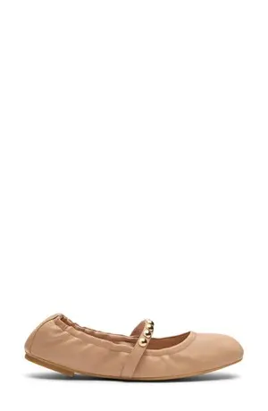 STUART WEITZMAN Goldie Stud Ballet Flat - Adobe Nappa