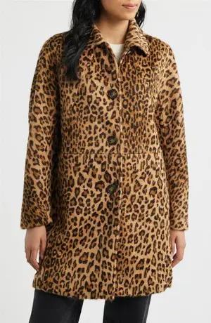 Bernardo Long Print Coat