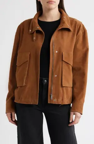 Bernardo Suede Bubble Jacket - Cognac