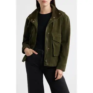 Bernardo Suede Bubble Jacket - Olive