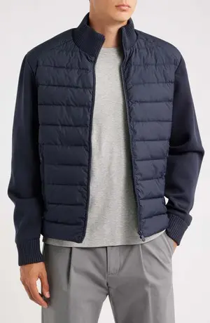 SAVE THE DUCK Sedum Hybrid Puffer Jacket - Blue Black