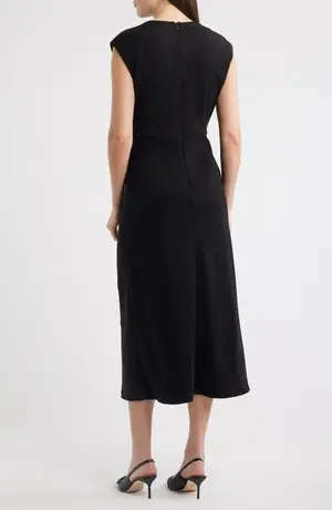 Julia Jordan Cowl Neck Midi Dress - Black