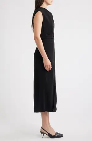 Julia Jordan Cowl Neck Midi Dress - Black