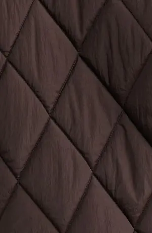 Sam Edelman Quilted Crop Jacket - Dark Brown