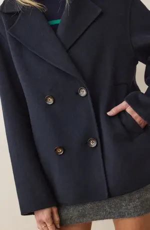 Marine Layer Colette Wool Blend Peacoat