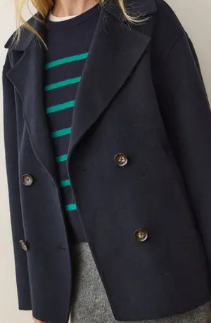 Marine Layer Colette Wool Blend Peacoat