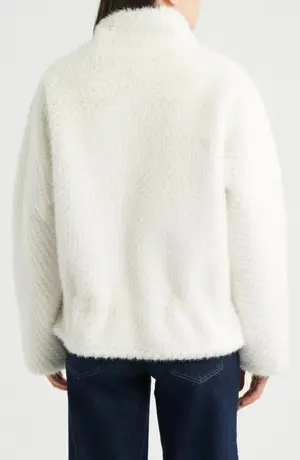 Sam Edelman Reversible Faux Fur Peplum Jacket - Cream