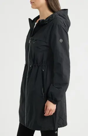 Michael Kors Hooded Zip Front Nylon Jacket