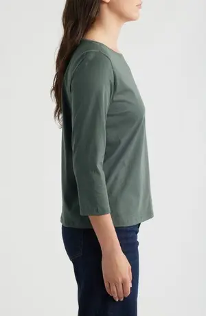 Eileen Fisher Bateau Neck Jersey Top - Everglade