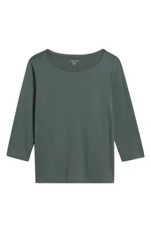 Eileen Fisher Bateau Neck Jersey Top - Everglade