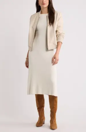 Nordstrom Banks Tall Suede Boot - Brown Pillion