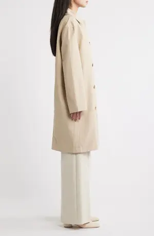 Vince Tailored Longline Raincoat - Sun Clay