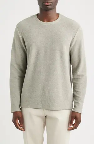 Vince Loop Face Cotton Blend French Terry Crewneck Pullover - Sage