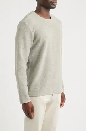 Vince Loop Face Cotton Blend French Terry Crewneck Pullover - Sage