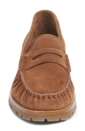Rag & Bone Corey Lug Sole Penny Loafer - Umber Suede