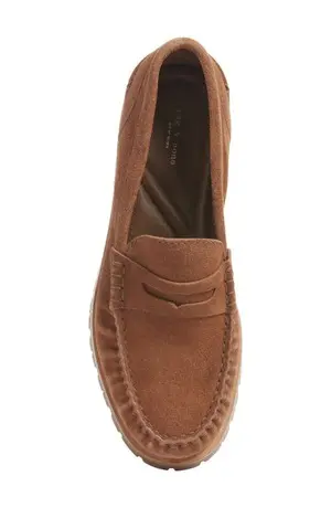 Rag & Bone Corey Lug Sole Penny Loafer - Umber Suede