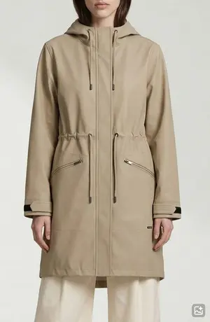 NOIZE Sibil Hooded Water Repellent Jacket - Sand