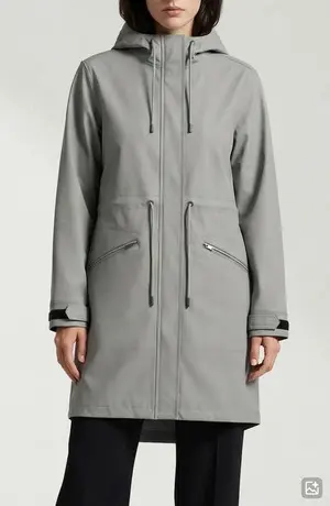 NOIZE Sibil Hooded Water Repellent Jacket - Silver