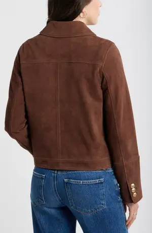 Caslon Button Front Suede Jacket