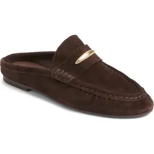 Steve Madden Rixy Metal Crescent Mule Brown Suede