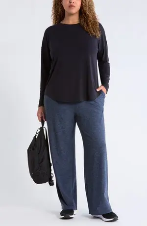 Zella Breathe Long Sleeve Performance T-shirt - Black