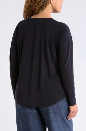 Zella Breathe Long Sleeve Performance T-shirt - Black