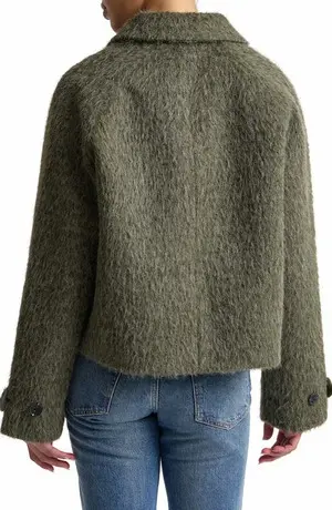 Avec Les Filles Crop Woolly Jacket - Basil