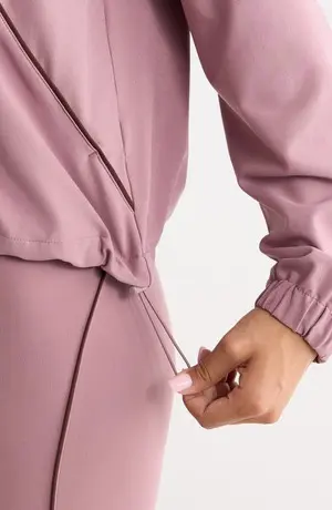 Zella Piped Half Zip Pullover - Purple Shake