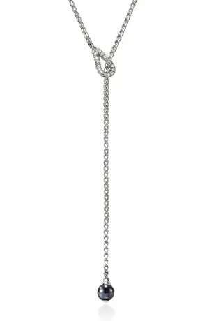 John Hardy Surf Y-necklace, Diamonds, Grey Pearl