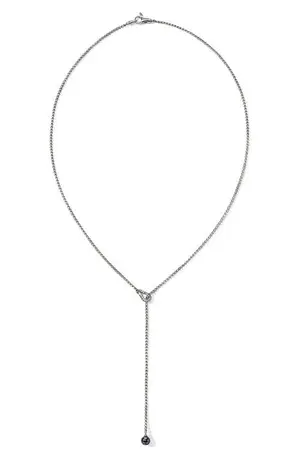 John Hardy Surf Y-necklace, Diamonds, Grey Pearl