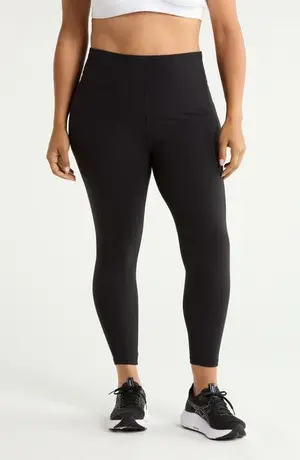 Zella Studio Luxe High Waist 7/8 Leggings - Black