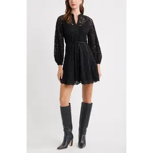 Chelsea28 Lace Long Sleeve Minidress - Black