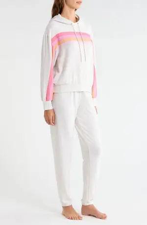 PJ Salvage Radiant Stripe Peached Jersey Hoodie Pajamas