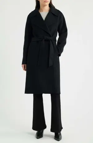 Michael Kors Wool Blend Double Face Coat - Black