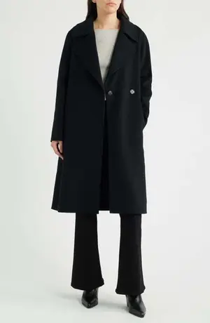 Michael Kors Wool Blend Double Face Coat - Black