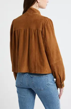 Treasure & Bond Suede Balloon Sleeve Jacket