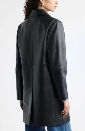 Nordstrom Long Leather Jacket
