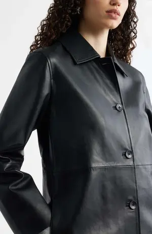 Nordstrom Long Leather Jacket