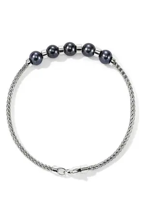 John Hardy Sterling Silver Pearl Chain Bracelet