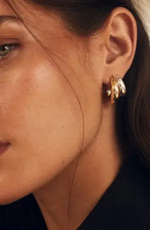 Argento Vivo Two-tone Double Hoop Earrings