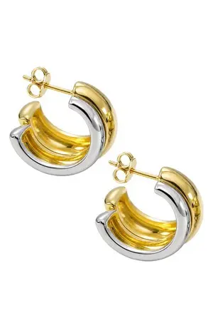 Argento Vivo Two-tone Double Hoop Earrings