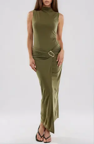 SOCIALITE Sleeveless Body-con Dress With Hardware Detail And Slit