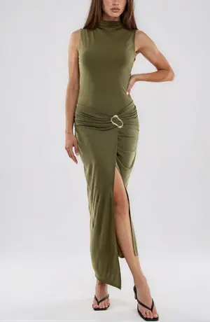 SOCIALITE Sleeveless Body-con Dress With Hardware Detail And Slit