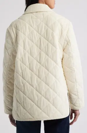 Bernardo Quilted Corduroy Jacket - Cream