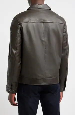 Nordstrom Leather Jacket - Brown Dark