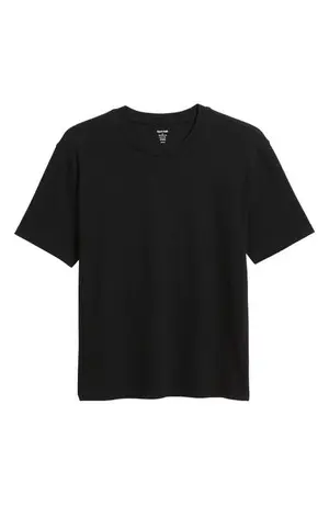 OPEN EDIT Shrunken Stretch Cotton T-shirt - Black